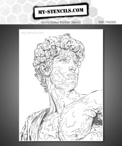 David Statue Portrait Stencil – Elegance & Fine Detail