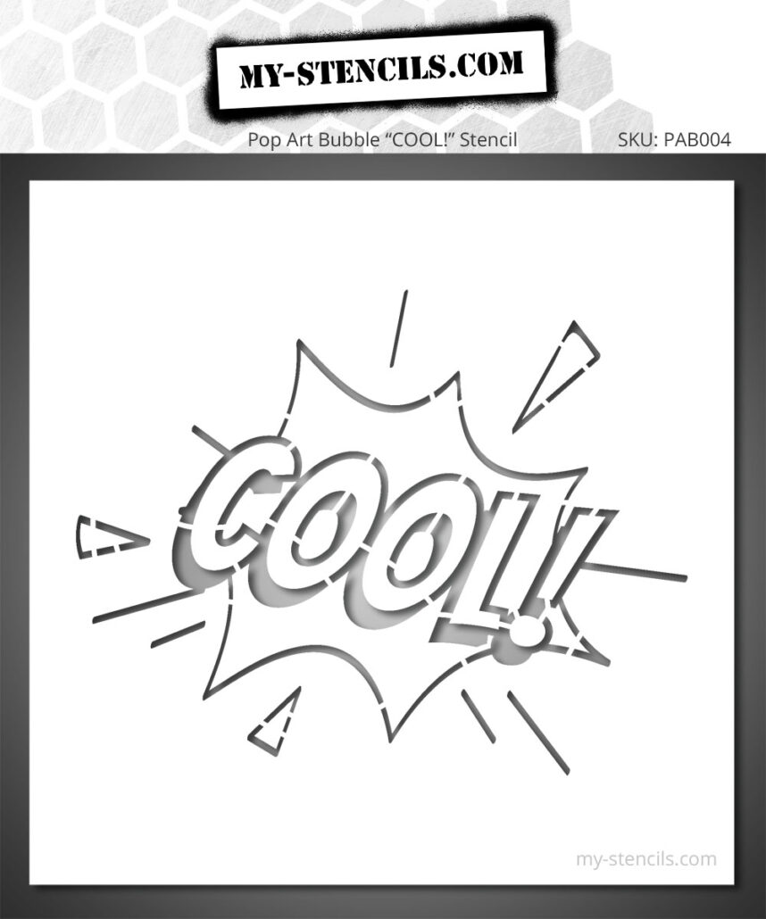 Cool" comic Bubble Decorative Stencil - Refreshing Style!