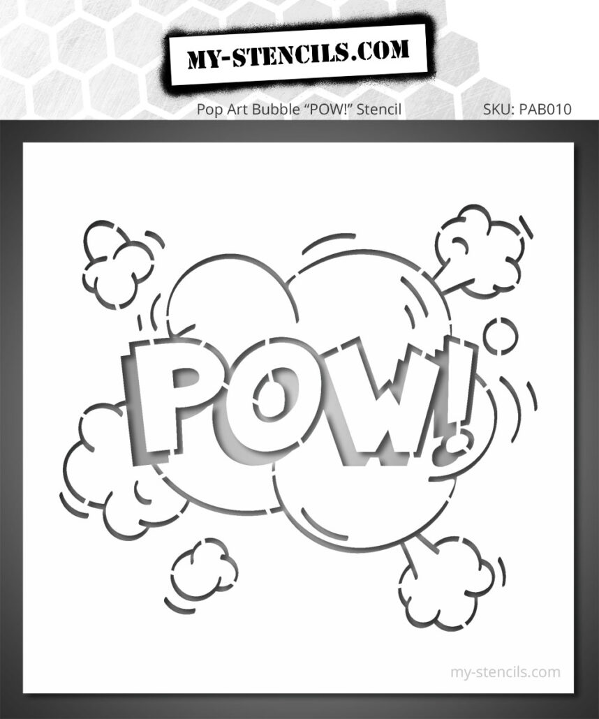 "Pow" Superhero Bubble Stencil - Captivating Action!