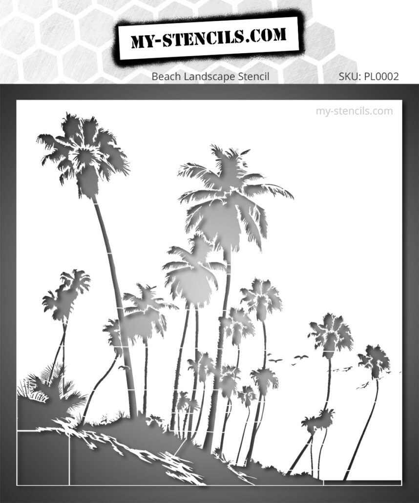 Idyllic Beach Vacation Stencil – Summer memories on canvas