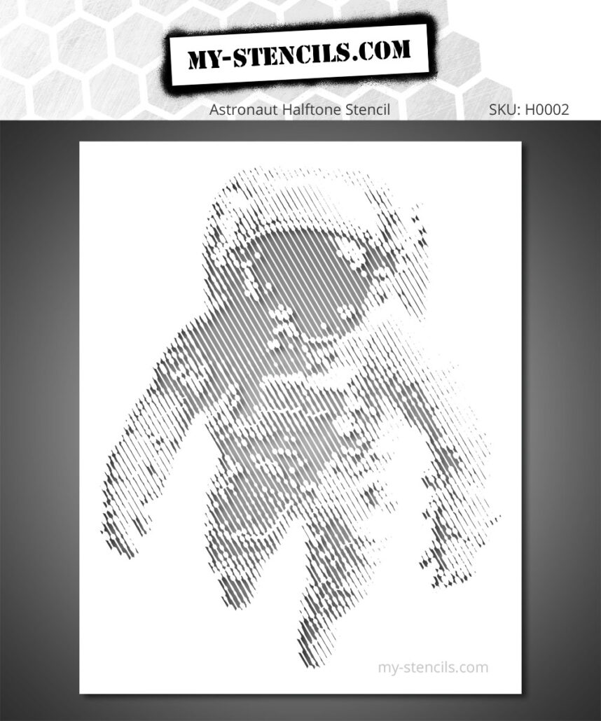 Halftone Astronaut Stencil - For Modern Art and Paintings