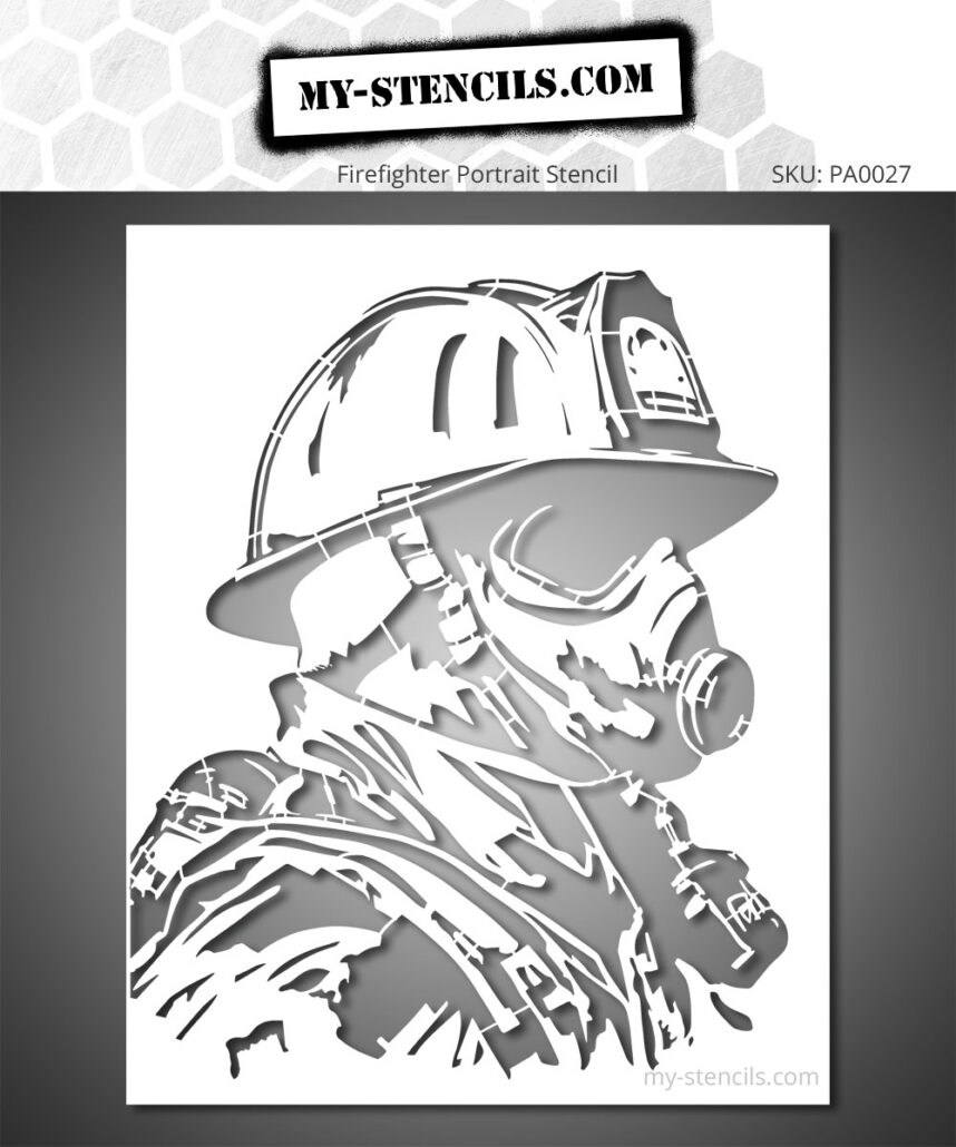 Firefighter Portrait Stencil - For your paintings, artworks, and murals