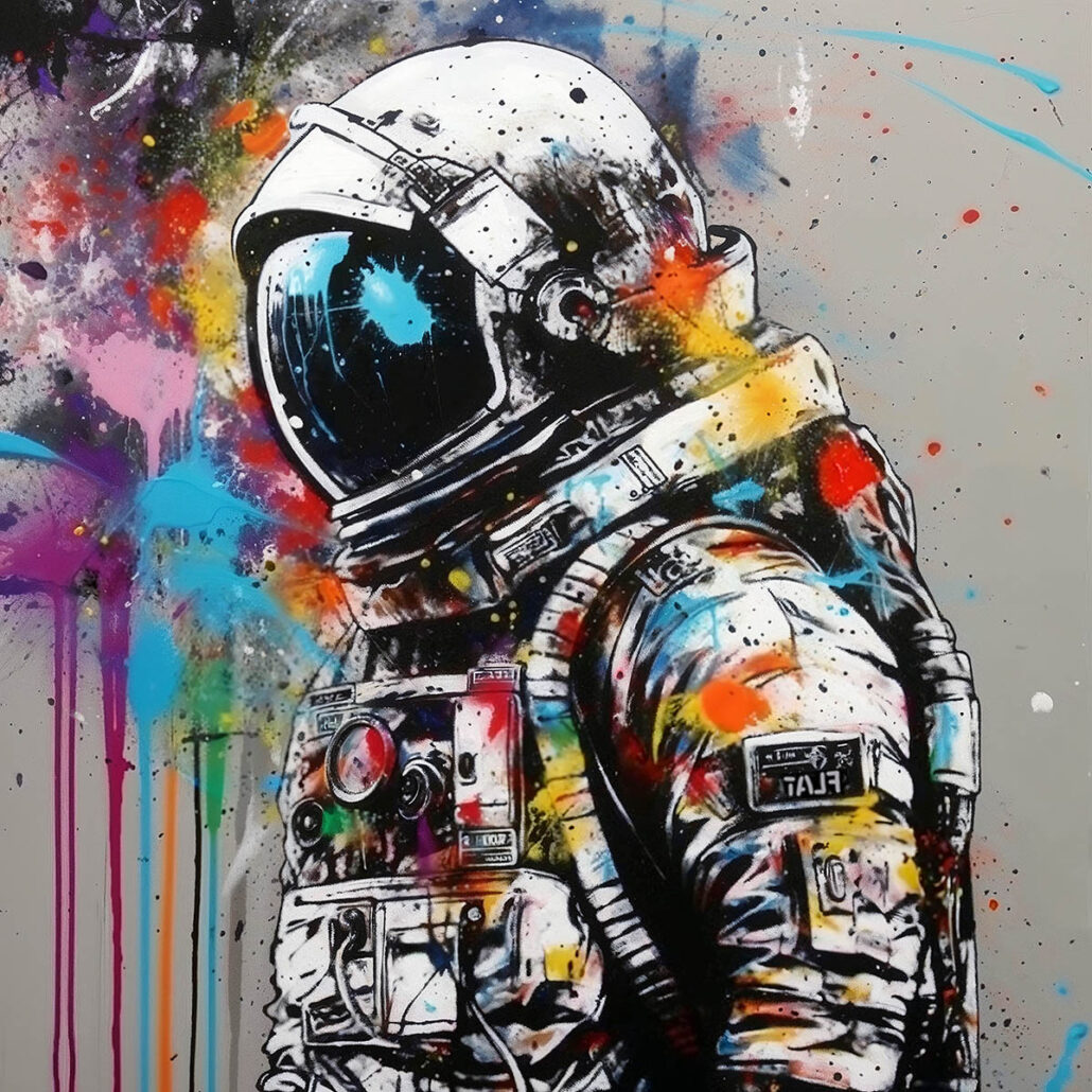 Pop Art Astronaut Stencil - Cosmic and Colorful Inspiration
