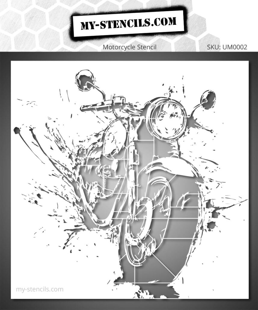 Reusable Motorcycle Stencil – A Mechanical Motif for Your Artwork