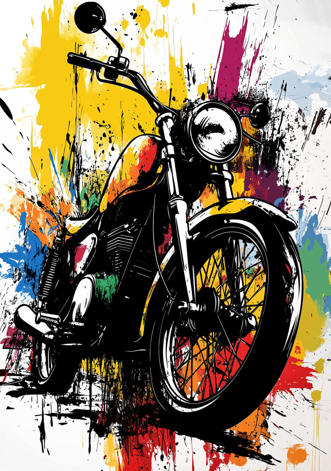 Abstract Motorcycle Stencil - Add a Mechanical Touch to Your Creations