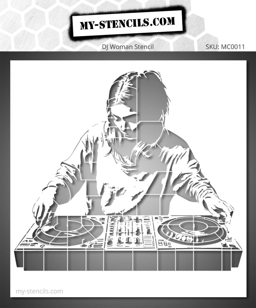 DJ Woman Stencil - The Fusion of Style and Music