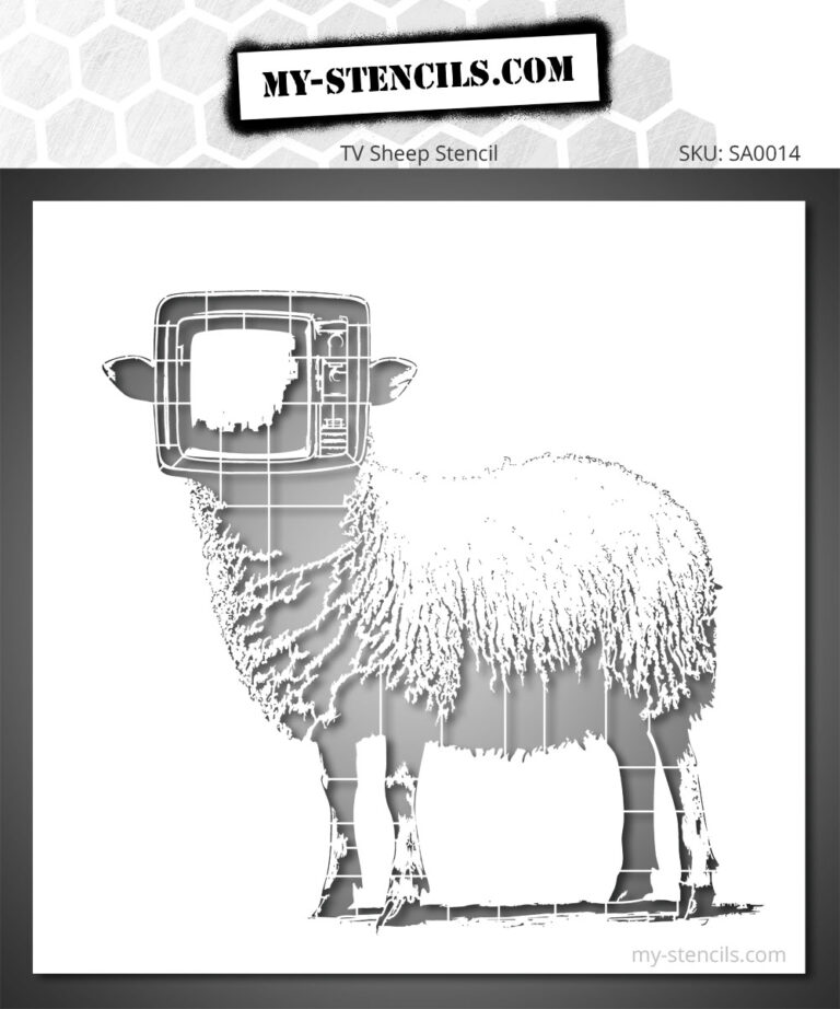 TV Screen Sheep Stencil - Exclusive Design for Artists and Painters