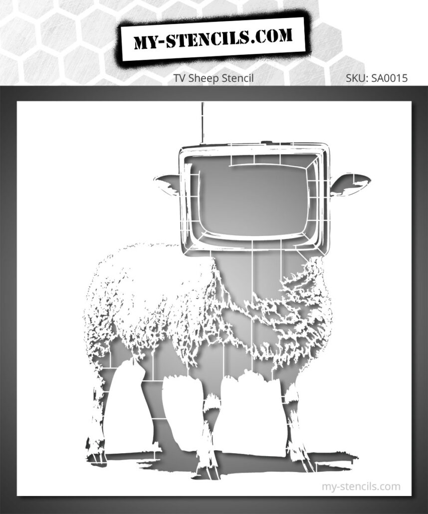 Street Art Style Sheep Stencil - Transform Your Artistic Surfaces