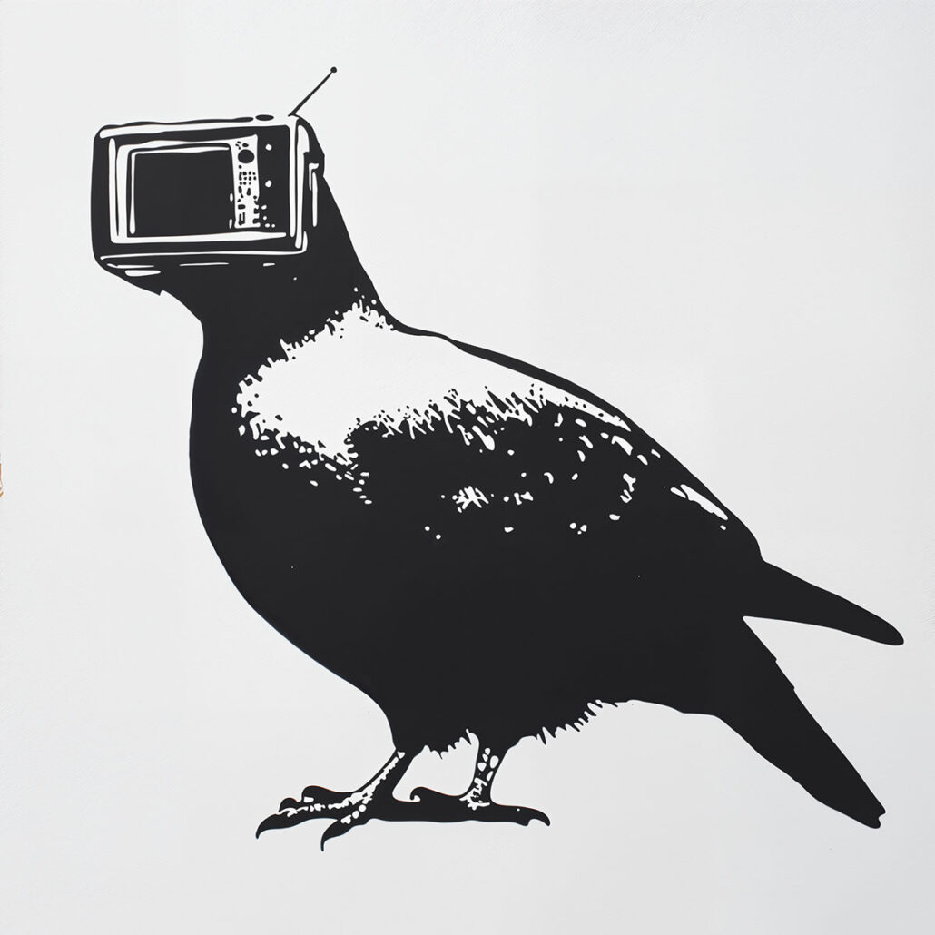 Street Art Style Pigeon Stencil - Perfect for Urban Art and Decor