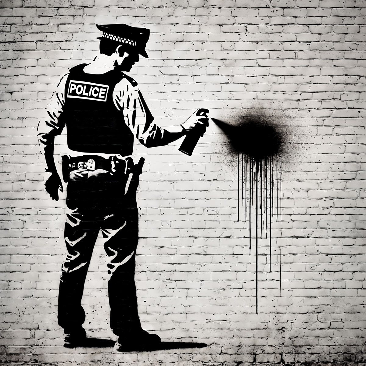 Street Art Policeman Stencil Ideal For Painting And Canvas
