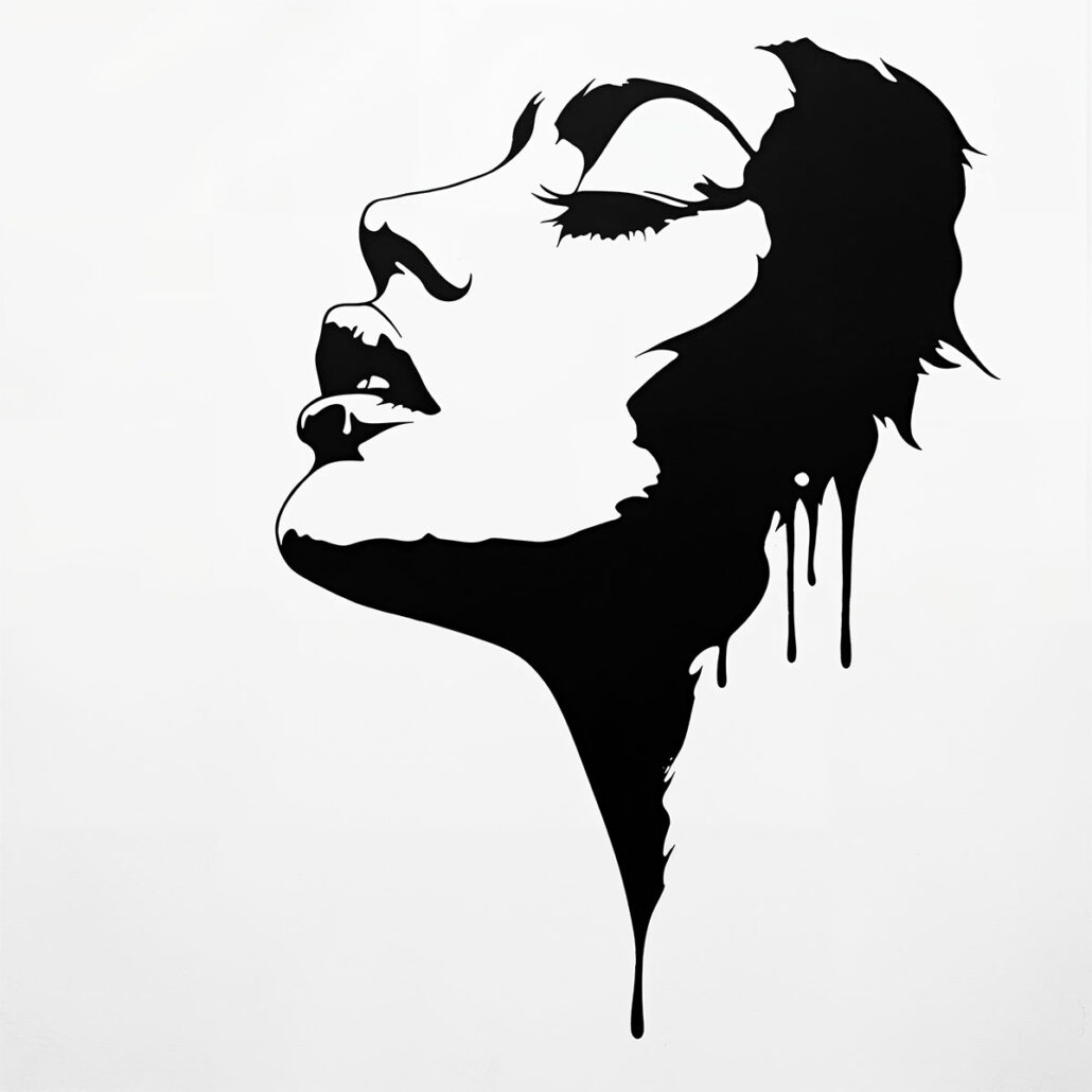 Modern Art Face Stencil – Unique Design for Your Artwork