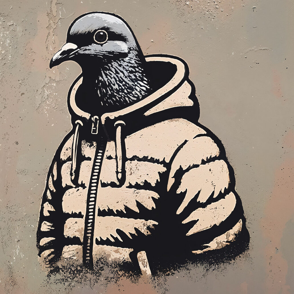 Human Pigeon Puffer Stencil – Reusable Creative Tool