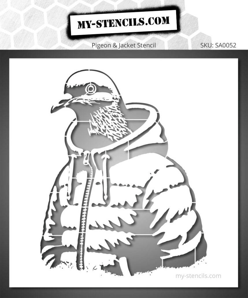 Human Pigeon Puffer Stencil – Reusable Creative Tool