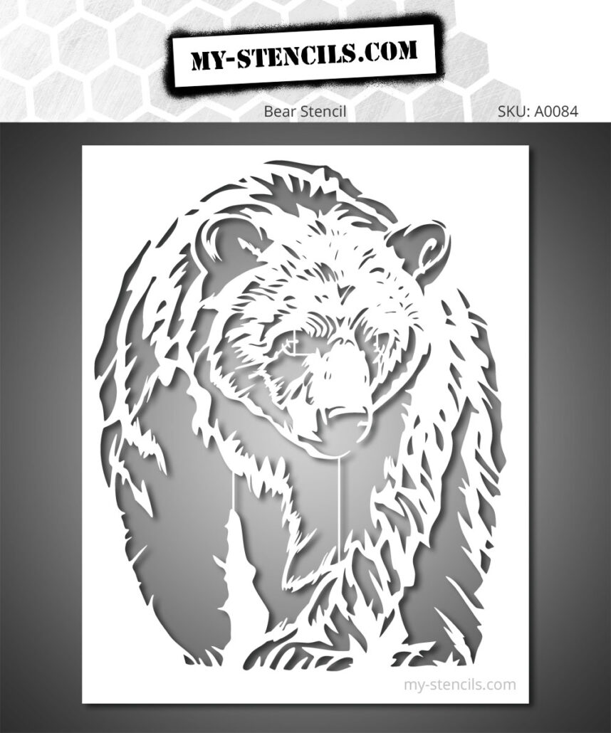 Brown Bear Stencil – A Fierce and Majestic High-Quality Design
