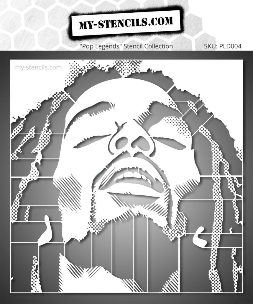 Reggae Icon Stencil – Legendary Music Portrait in High Quality