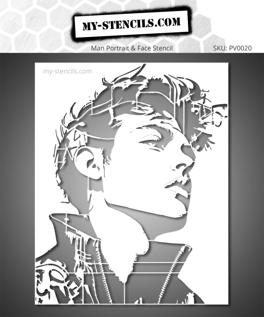 Young Man Portrait Stencil – Modern and Unique Design