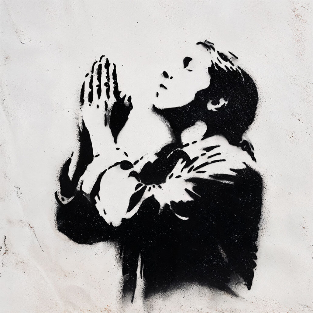 Man In Prayer Stencil – Perfect for Your Artworks and Paintings