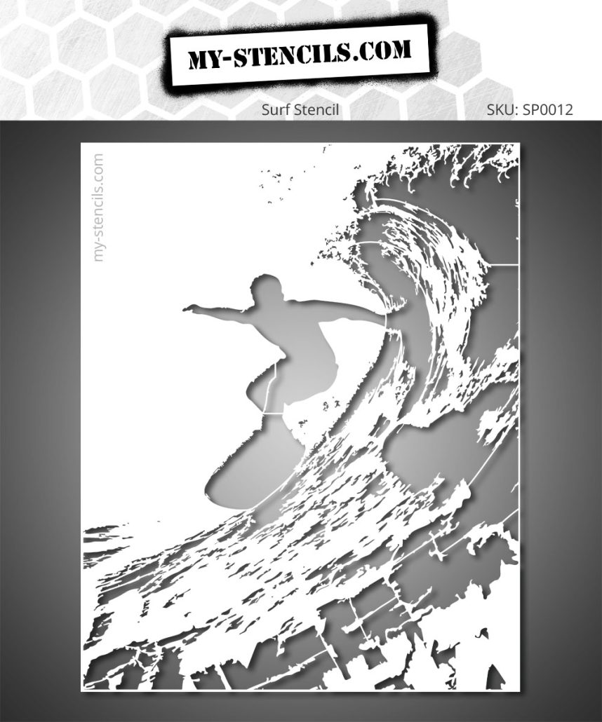 Surf & Wave in Motion Stencil